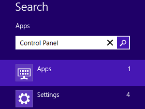 Finding the Windows 8 Control Panel Quickly