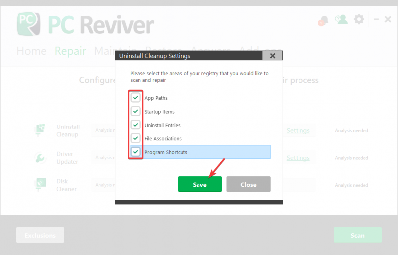 Why does PC Reviver not complete a scan or repair the problems found?